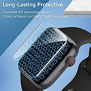 Uyiton 8Pack for Apple Watch Series 8/7 Screen Protector 45mm, Military-Grade Replacement TPU Film [Not Glass] iWatch Protector Anti Scratch Fingerprint Bubble Free High Touch Screen Protection Clear