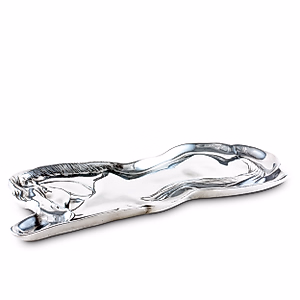 Arthur Court Aluminum Horse Figural Tray, 12 x 6 Inches, Equestrian-Themed with Detailed Mane Design, Food-Safe and Versatile Serving Platter