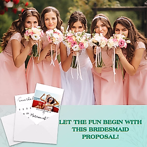 Jutom 28 Pcs Funny Bridesmaid Proposal Card Set, Include 8 Will You Be My Bridesmaid, 2 Will You Be My Maid of Honor, 2 Matron of Honor, 2 Flower Girl and 14 Envelopes for Wedding Bridal Shower