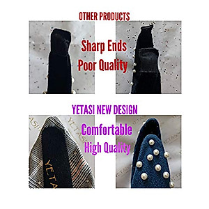 YETASI Headbands for Women are Trendy. Plaid Black Knotted Headband for Woman is a Designer Top Knot Head band Fashion