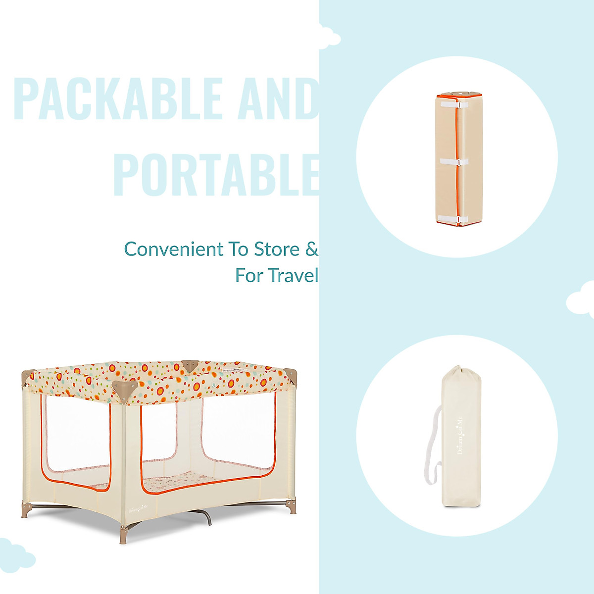 Zodiak Portable Playard with Carry Bag & Shoulder Strap, Beige