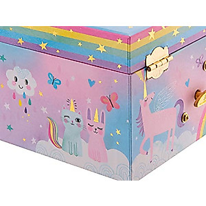 Jewelkeeper Girl's Musical Jewelry Storage Box with Spinning Unicorn, Cotton Candy Unicorn Design, The Beautiful Dreamer Tune, Ideal Gifts for Little Girls