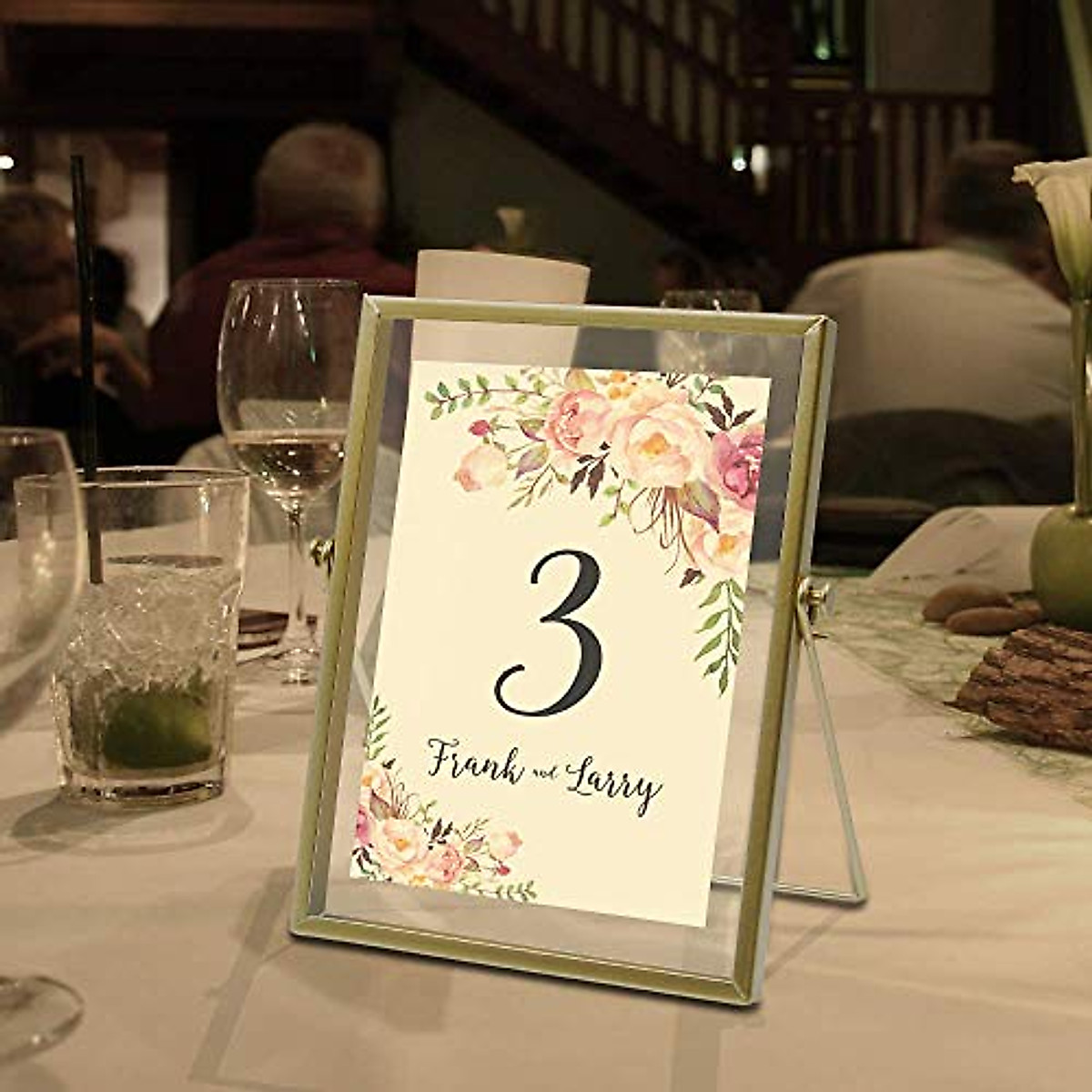 AceList 5 x 7 + 4 x 6 Glass Photo Frame Collection Simple Metal Geometric Picture Frame with Plexiglas Cover