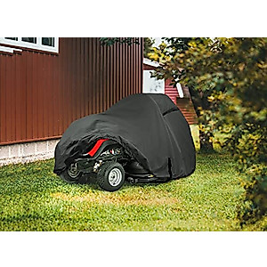 Porch Shield Water-resistant Riding Mower Cover Universal Fit Lawn Tractor (Up to 54" decks, Black)