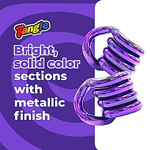 Tangle® Jr. Metallic (2-Pack) - Purple & Blue - Genuine Tangle Fidget - Fidget Toy for Kids and Adults - Metallic Shiny Fidget Desk Toy