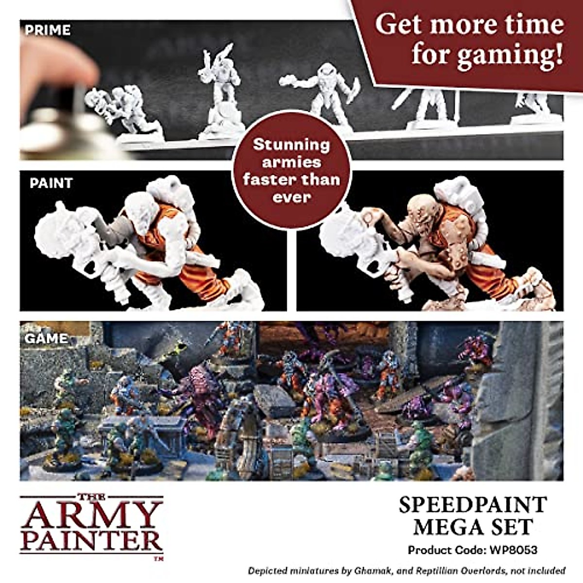 The Army Painter Speedpaint Mega Set - 24 x 18ml Speed Model Paint Kit Pre Loaded with Mixing Balls and 1 Brush- Base, Shadow and Highlight in One Miniature and Model Paint Set for Plastic Models