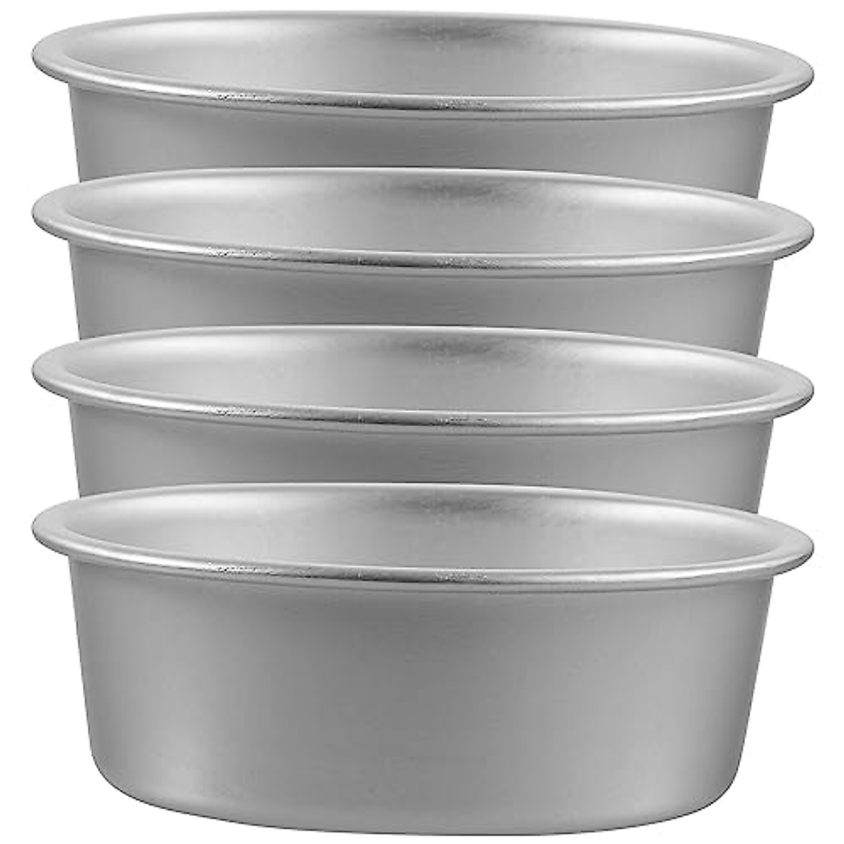 Kichvoe Accessories Oval Cheesecake Pan 4PCS Non-stick Cake Pan Aluminum Cake Mold Bread Loaf Pan Mold Meatloaf Breads Mold for Oven Baking Cake Mold Compatible with Instant Pot