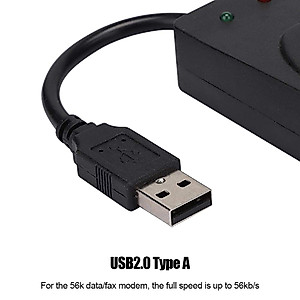 V BESTLIFE Dual Ports USB2.0 56K Voice Fax Data External V.90 V.92 Modem for Win 7/Win 8/Win 10/Win XP, Support Auto-Dial/Tone and Pulse Dialing/Auto Answer