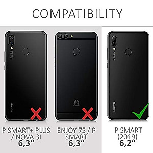 kwmobile Case Compatible with Huawei P Smart (2019) Case - Soft Slim Protective TPU Silicone Cover - Mauve