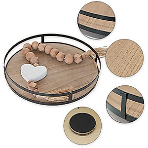12" Wood Lazy Susan,Wooden Lazy Susan Organizer Display Stand,Turntable 360 Degrees Rotating Table Decor,Round Lazy Susan for Countertop Cabinet or Dining Table,Farmhouse Table Decor.(Brown)
