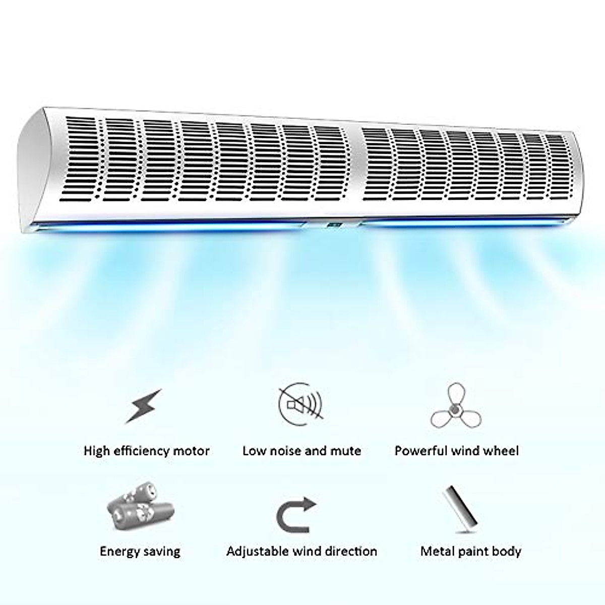 Air Curtain Large air Volume and Low Noise at Commercial entrances and exits Two-Speed Adjustable Machine Remote Control Wind Direction Adjustable Energy-Saving Machine