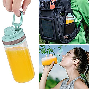 iOCSmart Portable Personal Size Blender, USB Rechargeable Mini Fruits Small Juicer Blender for Shakes and Smoothies with 2 Juice Cup Portable on the Go (Blue)