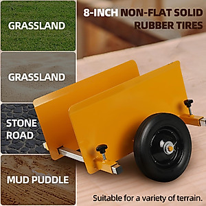 AR-PRO Heavy Duty Panel Dolly - 600LB Weight Capacity, Up to 9" Width Capacity with 8" Solid Rubber Wheels - Sturdy Adjustable Panel Cart for Panel Mover, Wood Mover, Drywall Mover and Door Dolly