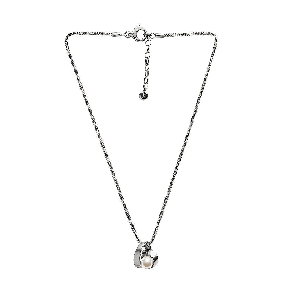 Skagen Agnethe Pearl Silver-Tone Pendant Necklace, 15" + 1.5" Extender
