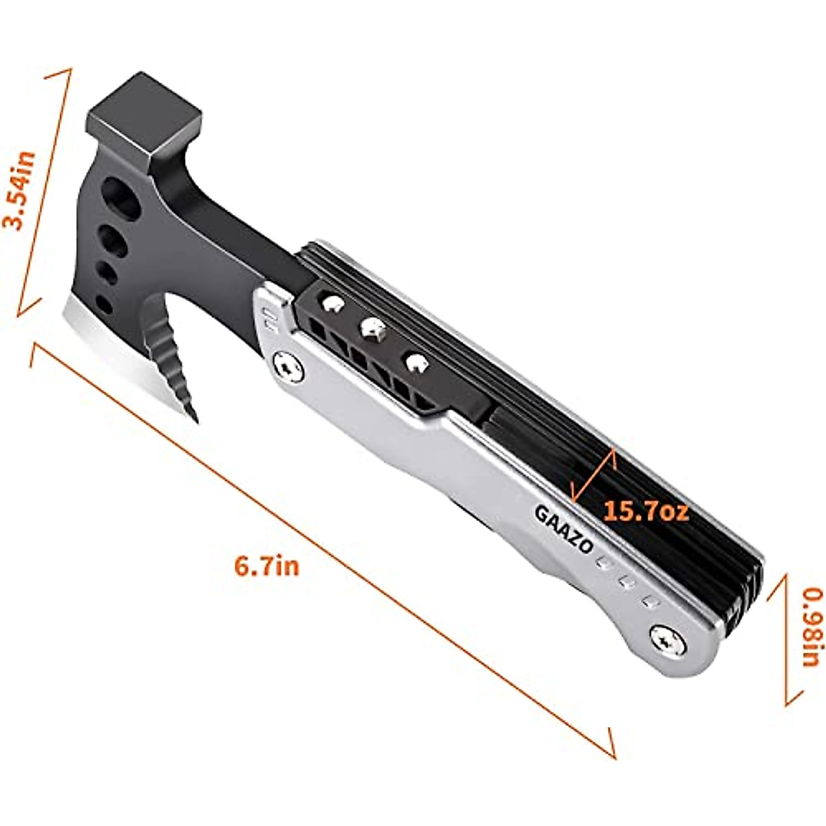 Christmas Gifts for Men Dad Husband, Multitool Camping Accessories 15 in 1 Hatchet with Axe Hammer Knife Pliers Screwdrivers Saw Bottle Opener, Cool Gadget for Outdoor Camping Hiking, Emergency