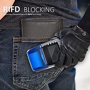 NeoMonte Handcrafted RFID Leather Wallet For Men, Sleek Trifold Front Pocket Wallet with 2 ID & 9 Cards Slots