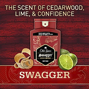 Old Spice Body Wash for Men, Swagger Scent of Confidence, 21 Fl Oz (Pack Of 4)