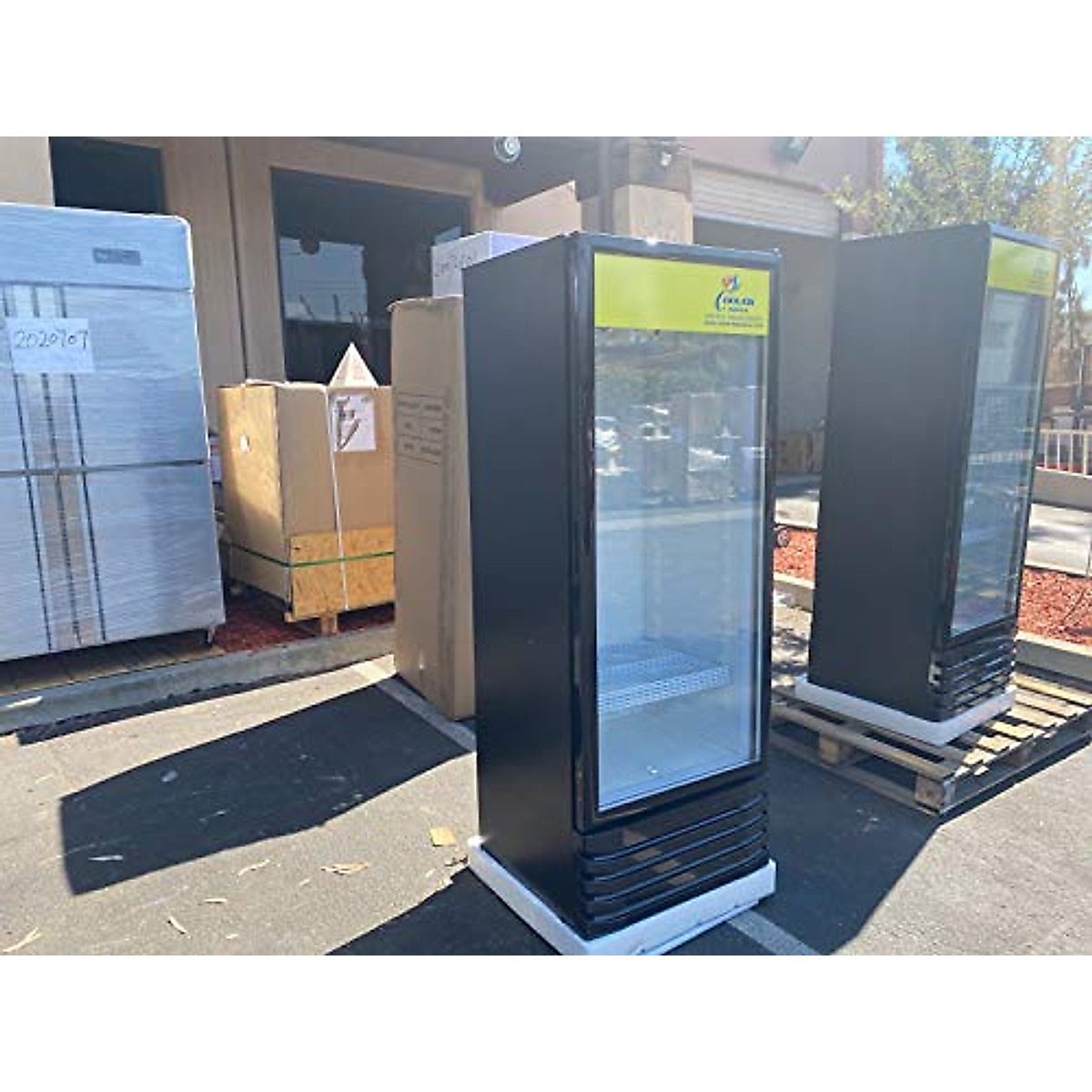 Commercial Refrigerator Glass 1-Door Merchandiser Display Cooler Case Fridge NSF Certified Display Cooler Case 64" Tall, 24" Width, 9.8 cuft, 280Liter, 110V, restaurant Kitchen LC-320A