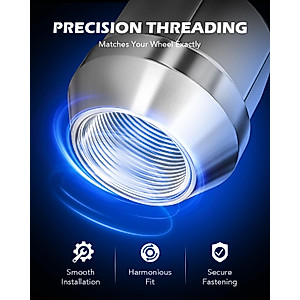 Orion Motor Tech 1/2"-20 Open End Lug Nuts, 3/4" 19mm Hex 0.84x0.9 in. Chrome Plated Wheel Lug Nuts Compatible with Dodge Dakota Ramcharger Ford Bronco Explorer F-150 Jeep Wrangler, Set of 20