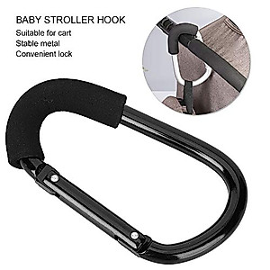 Stroller Hook Mommy Stroller Clip and Stroller Accessories Organizer Hook Pushchair Hook Infant Buggy Bag Clip Large Carabiner Mommy Storage Hook for Shopping Bag Water Bottles