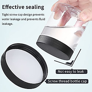 OUSHINAN 36PCS 8OZ Plastic Jars with Screw On Lids, Pen and Labels Refillable Empty Round Slime Cosmetics Containers for Storing Dry Food, Makeup, Slime, Honey Jam, Cream, Butter, Lotion (Black)