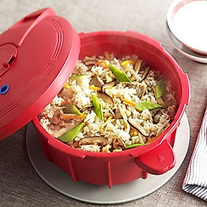 Meyer MPC-2.3IR Microwave Pressure Cooker, 0.6 gal (2.3 L), Polypropylene, Easy Cooking, Time-Saving, Rice Cooking, Italian Red