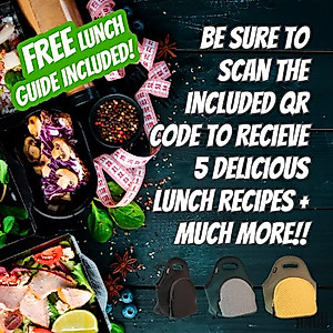 ANGU Neoprene Lunch Bag with Pocket - Keep Your Lunch Nice and Chilled - Washable Lunch Bags Made of Durable 5mm Neoprene - Quality YKK Zippers will Never Break - Soft Cotton Feel (Black)