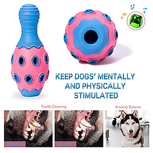 Tough Dog Chew Toys for Aggressive Chewers Large Breed Small Breed, Treat Dispensing Dog Puzzle Toy, Interactive Dog Squeak Toy Anxiety Relief Teething Toy
