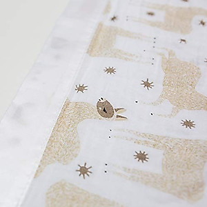 lulujo Baby Security Lovie Blankets| Unisex Softest Breathable Cotton Muslin Security Blanket with Silky Satin Trim| Neutral Comforting Blanket for Girls & Boys | 16in by 16 in| Llama