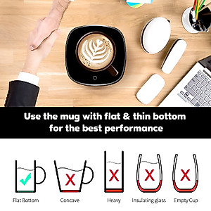 Coffee Mug Warmer, Coffee Cup Warmer for Desk with Auto Shut Off, Electric Beverage Warmer with 2 Temperature Settings, Candle Wax Cup Warmer Heating Plate for Hot Tea, Water, Cocoa, Milk
