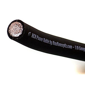 KnuKonceptz KCA 0 Gauge Power Ground Amp Wire Cable Black (10 ft) 1/0 AWG