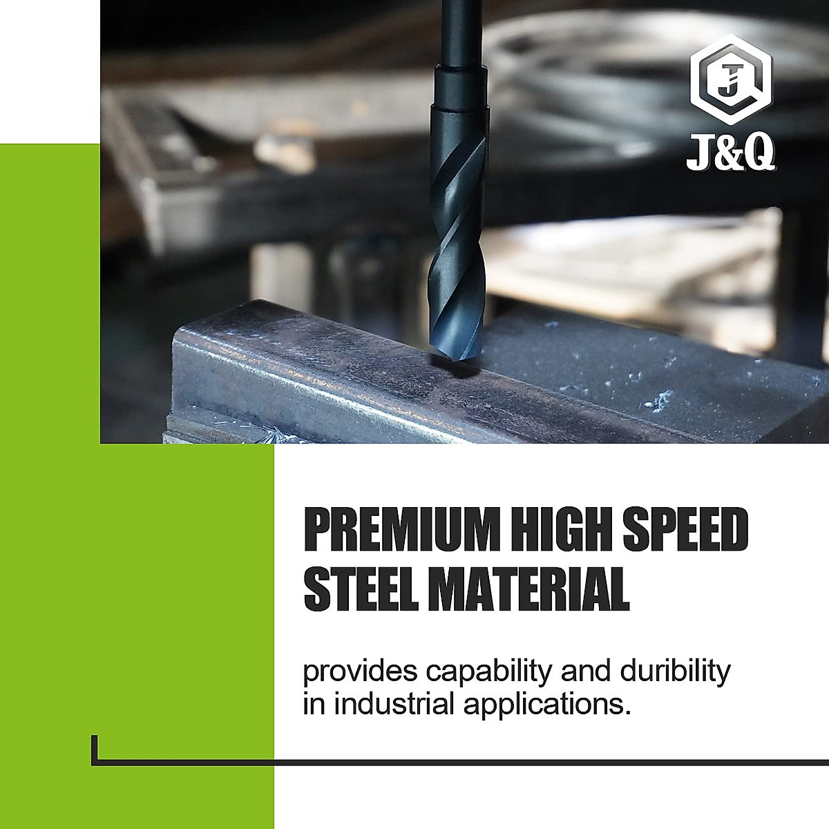 J&Q 1" Silver and Deming Drill Bit, 3 PCS HSS Reduced Shank Drill Bits, 3-Flat 1/2” Shank, Black Oxide Finish Large Drill Bits for Steel, Copper, Aluminum, 135 Degrees Split Point