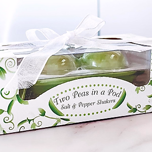 Kate Aspen Two Peas in A Pod Ceramic Salt and Pepper Shakers in Ivy Print Gift Box