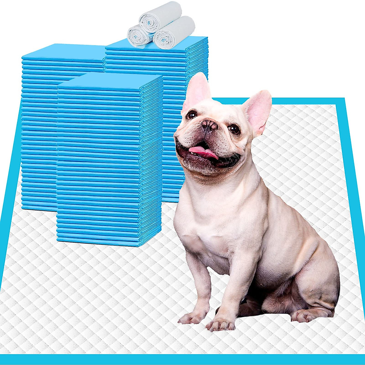 IMMCUTE Puppy Pee Pads 22"x23"-150 Count | Dog Pee Training Pads Super Absorbent & Leak-Proof | Disposable Pet Piddle and Potty Pads for Puppies | Dogs | Doggie| Cats | Rabbits