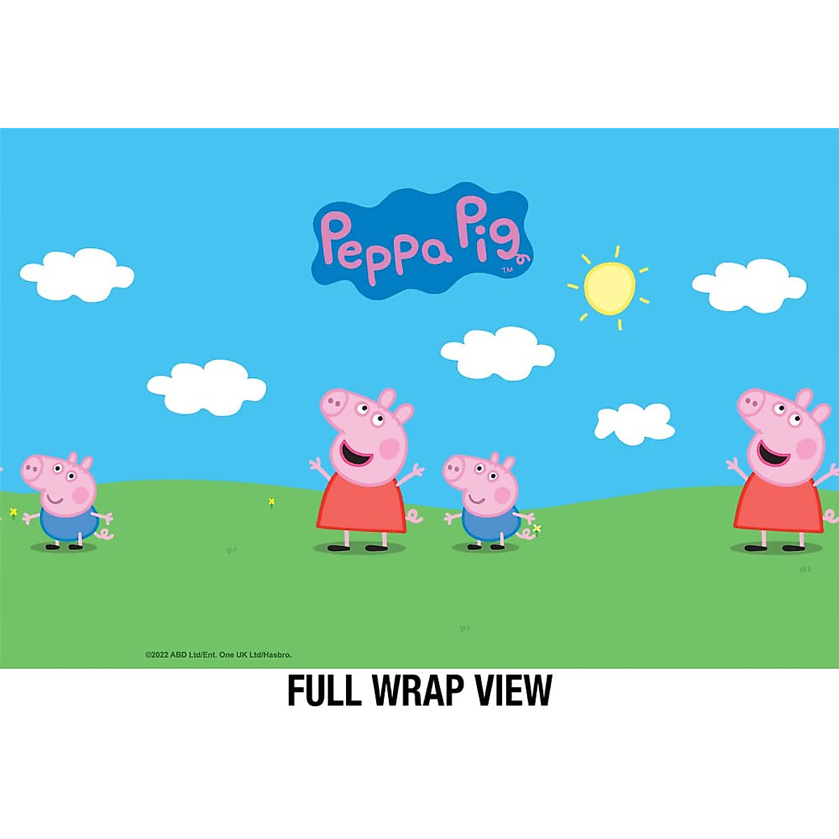 Peppa Pig OFFICIAL Peppa And George Sunny Day 18 oz Insulated Water Bottle, Leak Resistant, Vacuum Insulated Stainless Steel with 2-in-1 Loop Cap