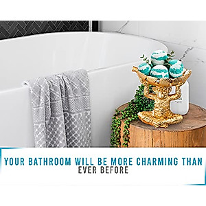 Adorable “Monkey” Candy Tray Made of Resin – Monkey Sculpture w/Split Leaf Dish for Snacks, Nuts, Candies & More – Decorative Holder w/Golden Finish for Keys or Jewelry – Ornament for Modern Decor