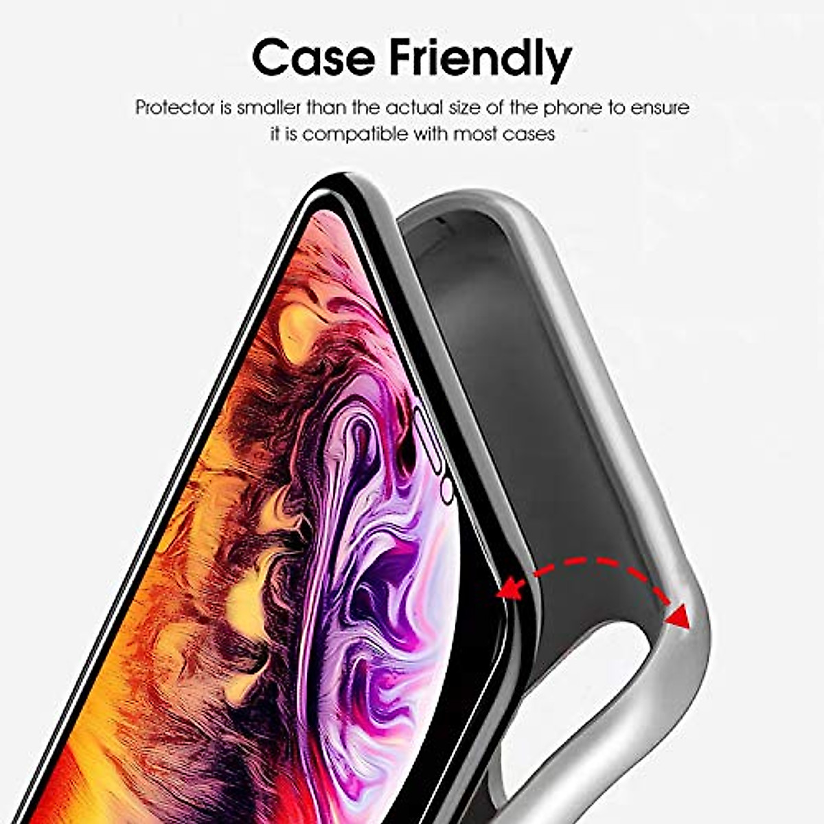 OTAO Privacy Screen Protector for iPhone 11 Pro Max/iPhone Xs Max 6.5 Inch True 28°Anti Spy Tempered Glass Full-Coverage (2-pack)
