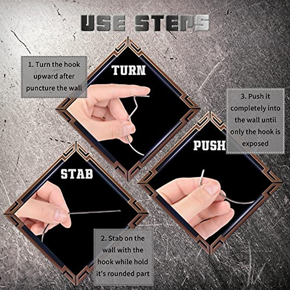 20 Pieces Stainless Steel Picture Hangers Super Hooks, Picture Drywall Hanging Hooks, PinCute Hercules Hooks Hangers Holds Up to 100 lbs, Hang Art, Clock, Shelves, Frames, or Planters (20)