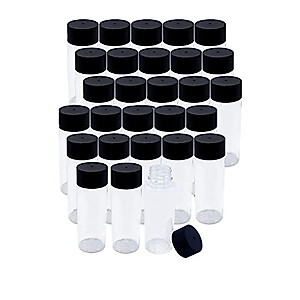 Upper Midland Products 10oz Empty Plastic Sensory Bottles With Black Lids, 14 Pk Round Clear Plastic Water Bottles BPA Free for Tea Juice Smoothie Water Milk