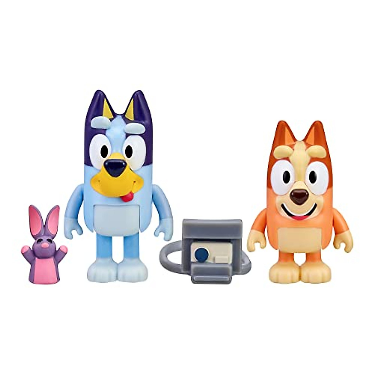 Bluey and Bingo Photographer 2 Figure Playset Pack Articulated 2.5 Inch Action Figures Includes Toy Bob Bilby Puppet and Camera Official Collectable Toy