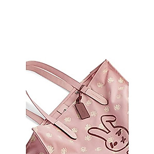 COACH Bunny Graphic Canvas Tote 42 Powder Pink Multi One Size