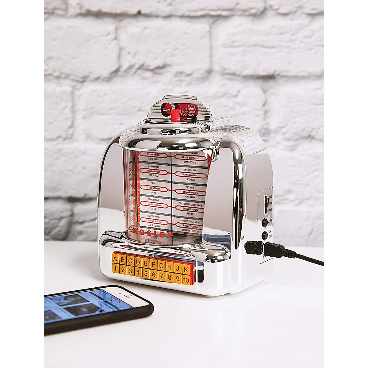 Crosley CR1120A-SI Diner Mini Jukebox Bluetooth Tabletop FM Radio