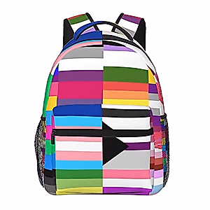 SWEET TANG Student Laptop Backpack College Carrying Bag Casual Durable Lightweight Travel Sports Daypacks Compatible with Lesbian Gay LGBT Pride Flags, One Size