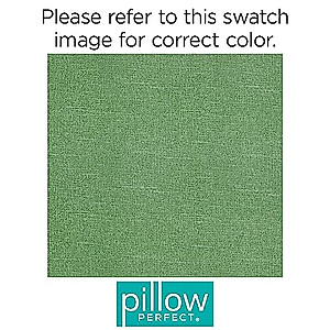 Pillow Perfect Tory Solid Indoor/Outdoor Reversible Patio Chairpad with Ties Weather and Fade Resistant, 15.5" x 16", Green, 2 Count