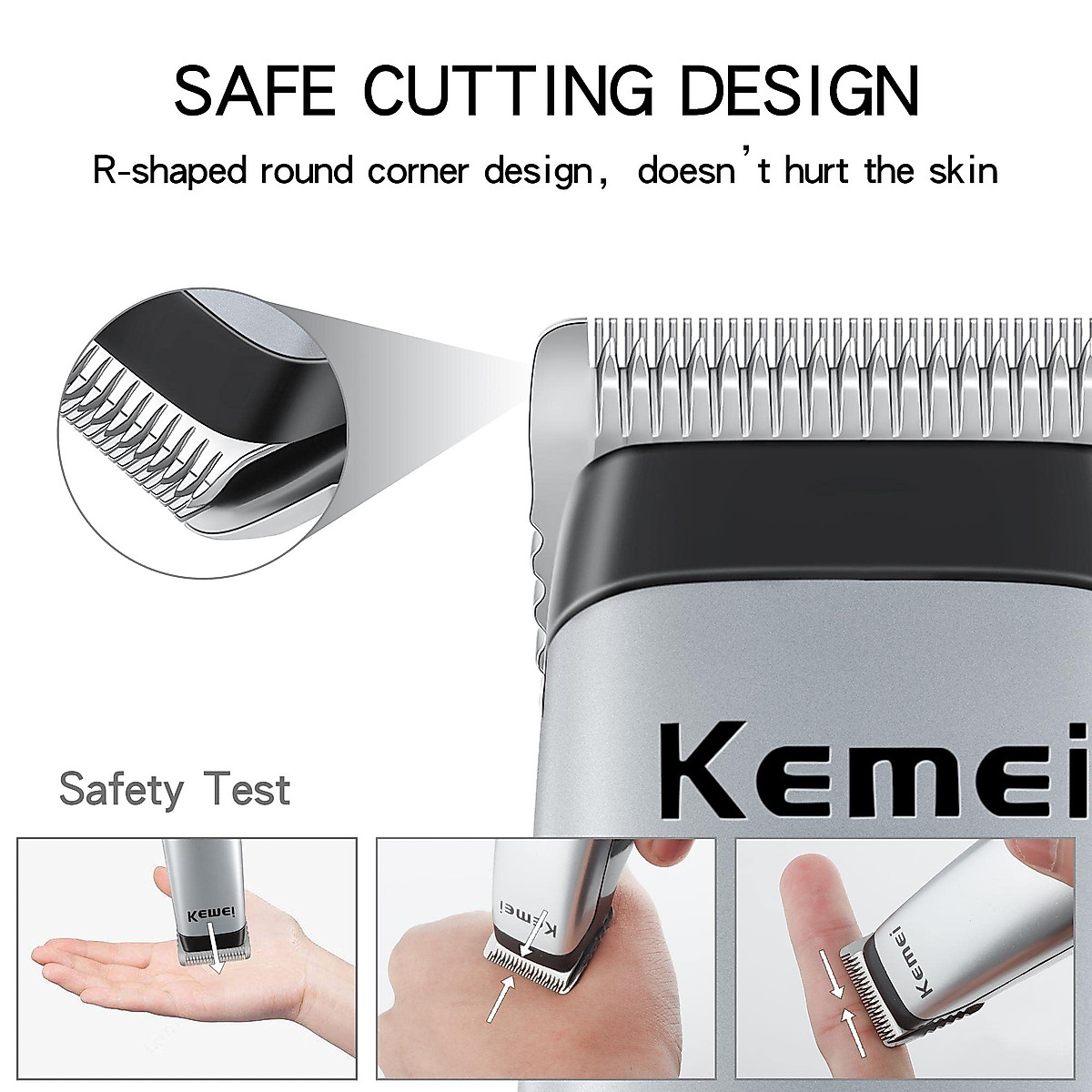 KEMEI Mini Clippers Trimmer Groomer Cordless Self-Haircut Kit Styling Shears with Stainless Steel