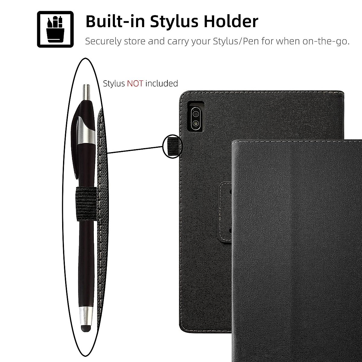 (for BYYBUO 10.1 Tablet) Transwon Case Cover for BYYBUO Smartpad A10_L/ A10/ T10/ T10 Pro/BYYBUO T30 Tablet Case/Oangcc A6 Pro Tablet/GOODTEL G10 Tablet Cases - Black