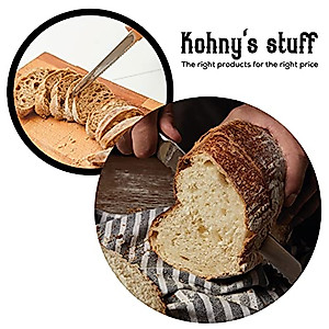 Serrated Bread Knife 8 Inch, Stainless Steel Blade Bread Slicing Knife with Ergonomic Handle, Sharp Knife Bread Cutter for Homemade Crusty and Soft Bread, Bagels, Cake