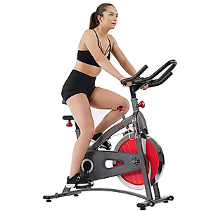 Sunny Health & Fitness Indoor Cycling Exercise Bike with LCD Digital Monitor, Heavy-Duty 40 LB Flywheel, Stationary Bike with Customizable Comfort and 265 LB Max Weight - SF-B1423/C
