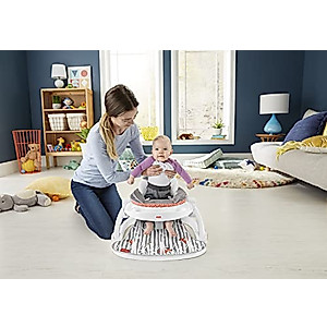 Fisher-Price Portable Baby Chair Premium Sit-Me-Up Floor Seat with Snack Tray and Toy Bar, Plush Seat Pad, Peek-a-Boo Fox