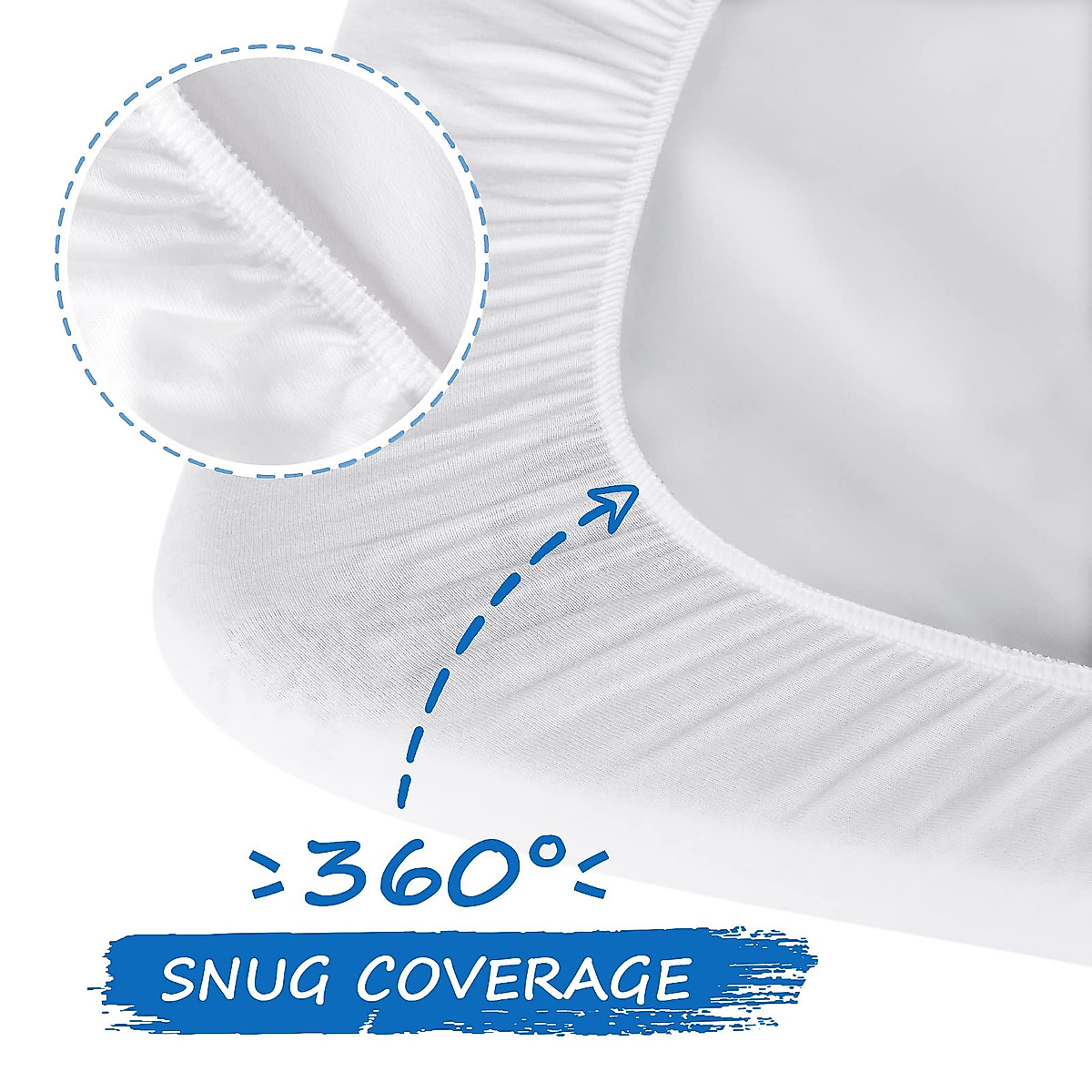 Bassinet Sheet 2 Pack Cotton Fitted Sheets Set for Oval Rectangle Hourglass Bassinet Mattress and Moses Baskets, Super Soft and Breathable Cover for Baby Girl Boy 32''x16''x4'', White